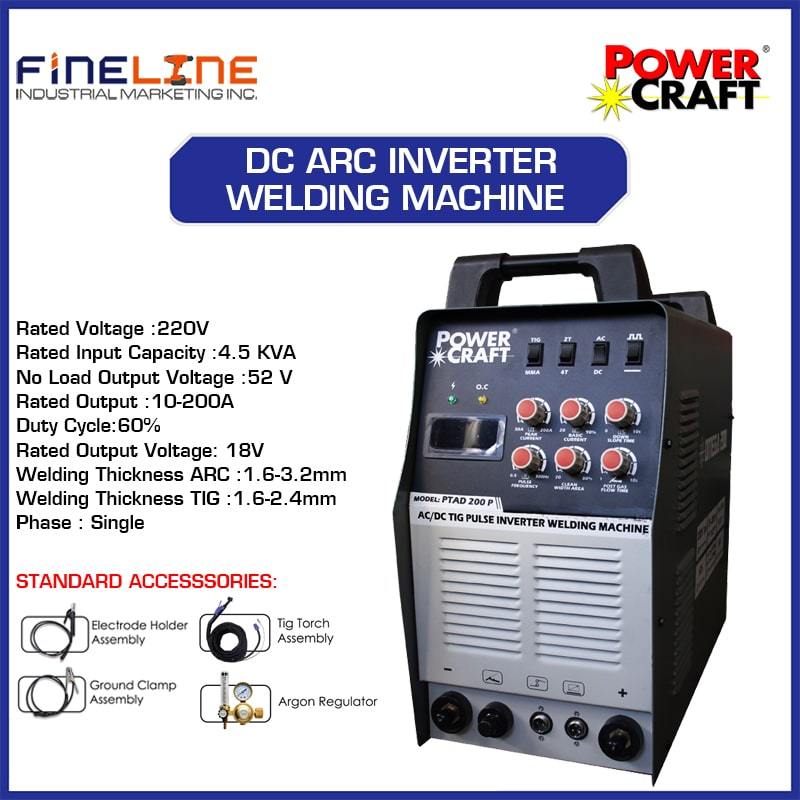 POWER CRAFT AC/DC Tig Pulse Inverter Welding Machine 200A-PTAD 200P | Shopee Philippines