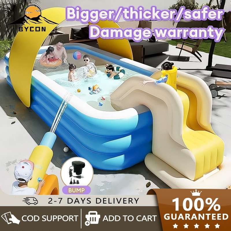 【TOP SALE】Inflatable swimming pool Kids Pool Adjustable Rectangular ...
