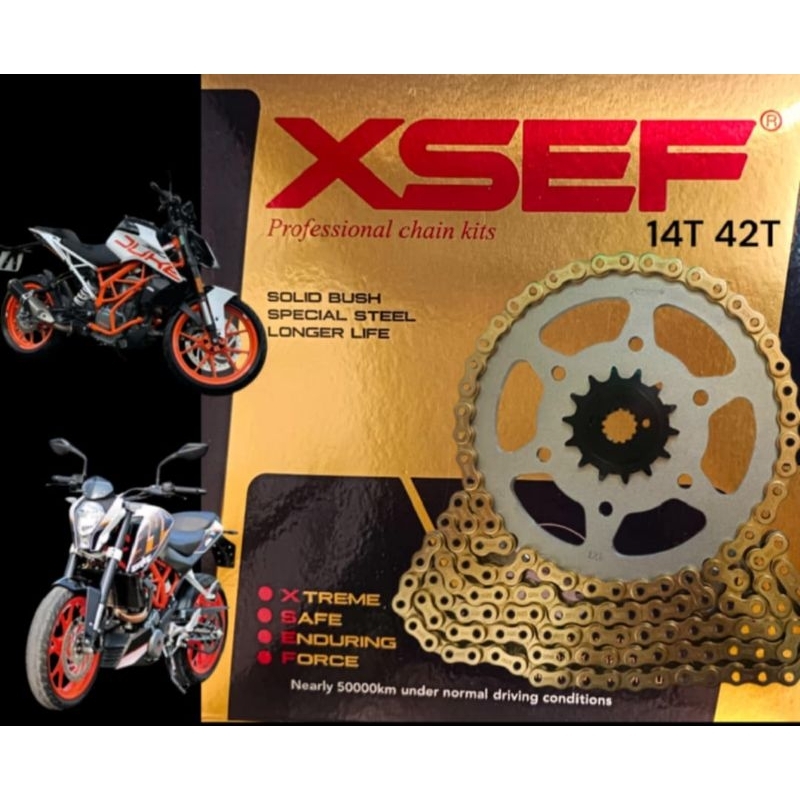 DUKE 390 KTM RC 390 DOMINAR 400 CHAIN AND SPROCKET SET 14T 42T HEAVY ...