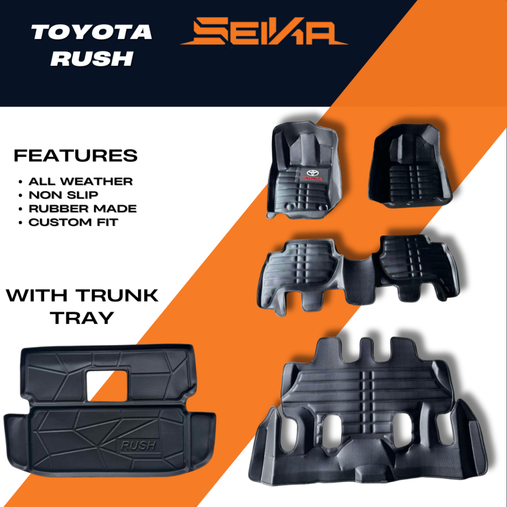 Toyota Rush Car Matting, Premium Diamond Deep Dish car mat and Cargo ...