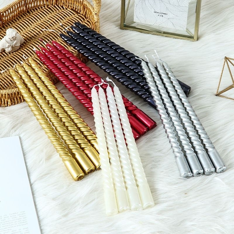 4 pcs/set retro scented candles Cake romantic candles dining table Long ...