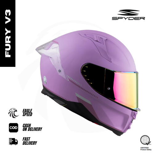 【EAGLE SPEED】SPYDER FULL FACE HELMET FURY V3 MATT PURPLE VIOLET DUAL ...