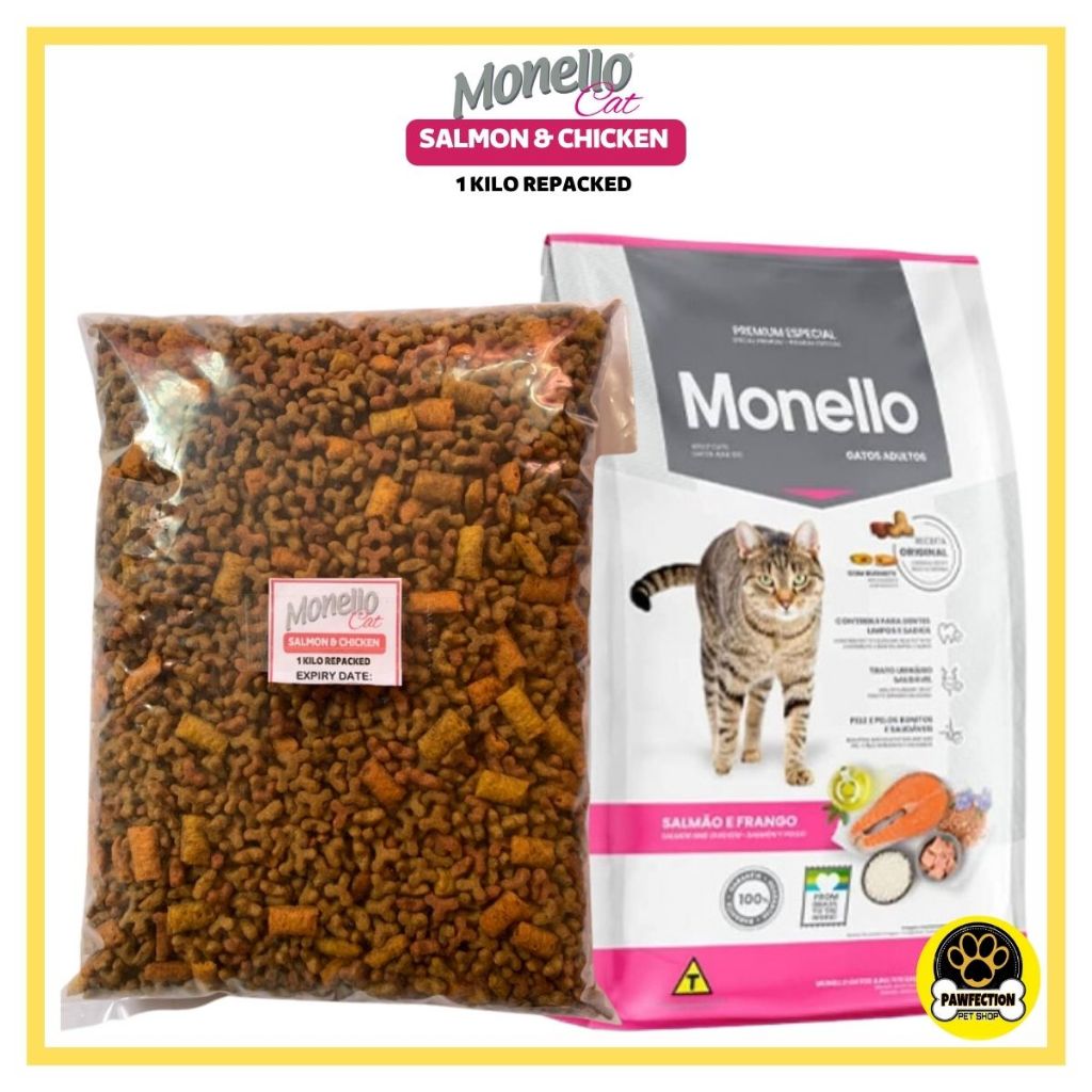 Monello Adult Cat food (Salmon & Chicken) 1 KILO PACK | Shopee Philippines
