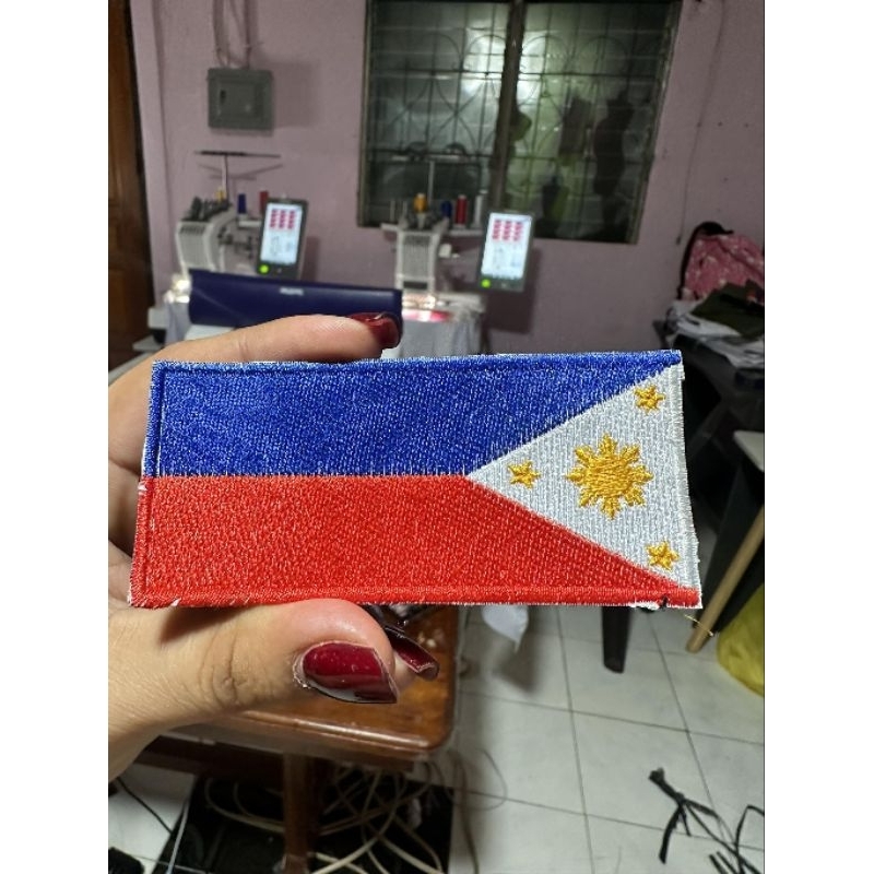 PHILIPPINE FLAG EMBROIDER WITH TAPE | Shopee Philippines