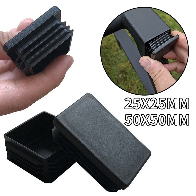 50pcs Square Table Feet Cap Rectangle Tubular Plastic Plug Cap Anti ...
