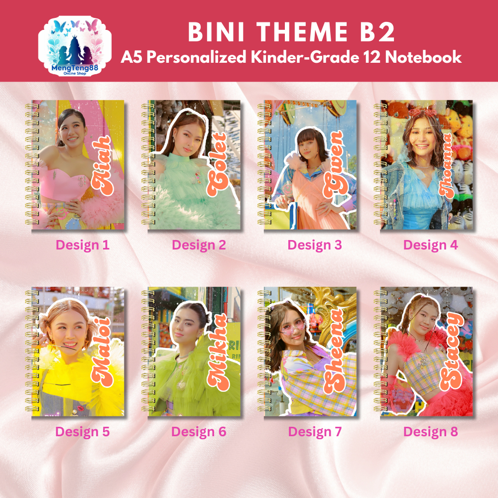 Bini Theme B2 Personalized Notebook Kinder-Grade 12 A5 (14cm x 20cm) | Shopee Philippines