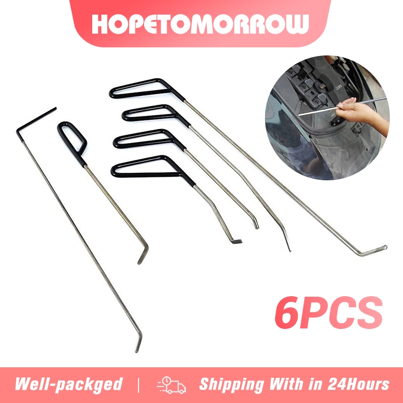 6Pcs Paintless Dent Repair Rods,Stainless Steel Dent Rods, Professional ...