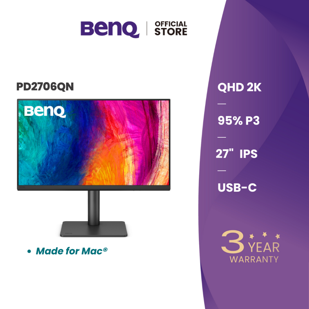 [New] BenQ PD2706QN｜Mac-Ready Designer Monitor｜27-inch｜2K QHD IPS USB C ...