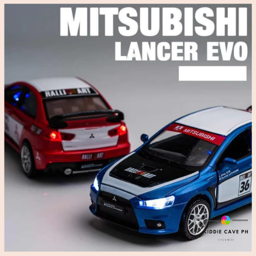 Mitsubishi Lancer Evolution Die-Cast 1/32 1:32 Scale Pullback Car Alloy ...