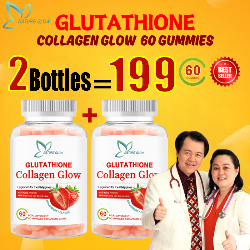 NATURE GLOW Glutathione Collagen Glow Gummies Original Anti-Aging ...
