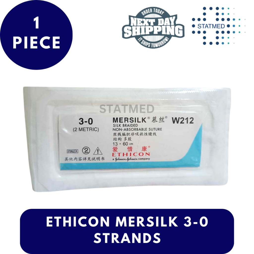 Ethicon Mersilk 3-0 Strands Silk Braided Non-Absorbable Suture l 1 Piece | Shopee Philippines