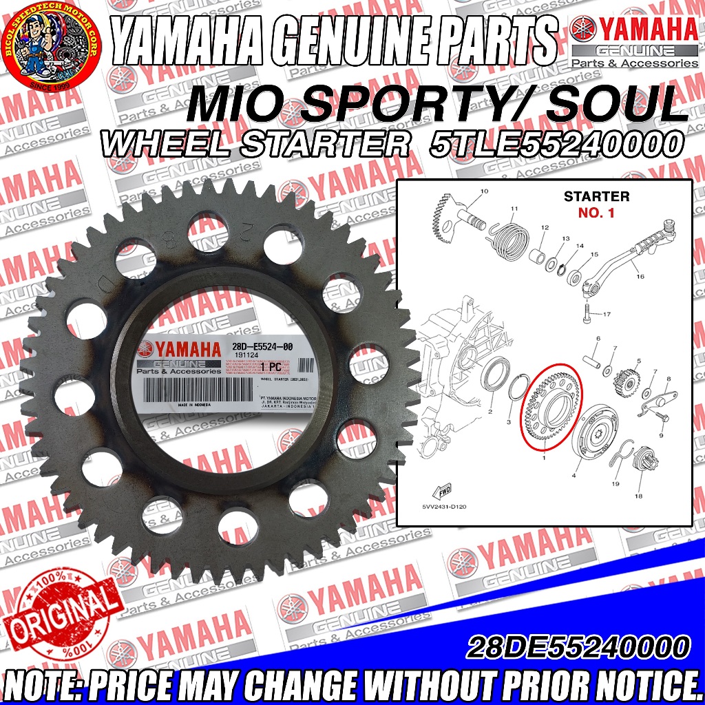 MIO SPORTY/ SOUL WHEEL STARTER 5TLE55240000 (YGP) (GENUINE ...