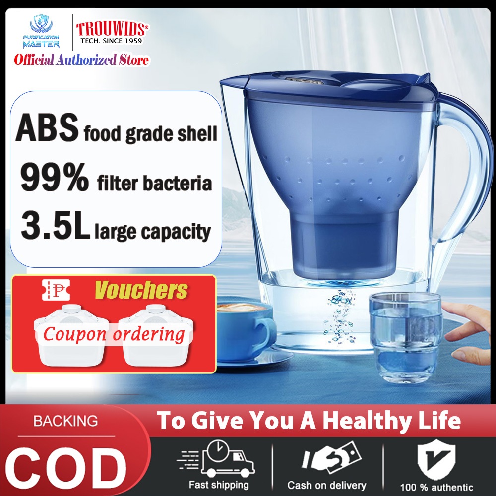 TROUWIDS Water Filter Pitcher Reduce Scale Buildup Portable Water ...