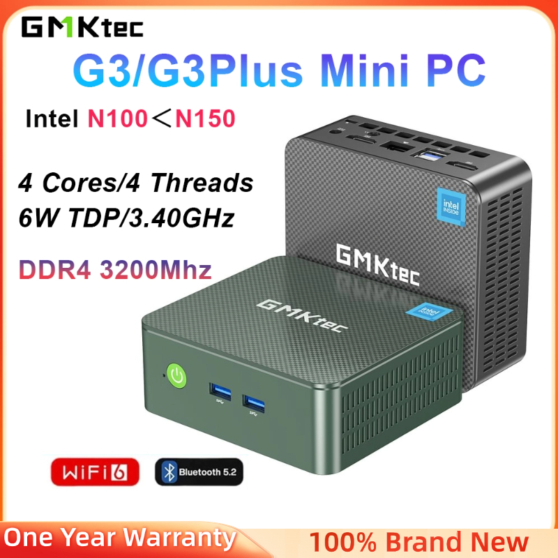 GMKtec G3/G3 Plus CPU Intel N100/150 Mini PC TWIN LAKE Wins11Pro DDR4 ...