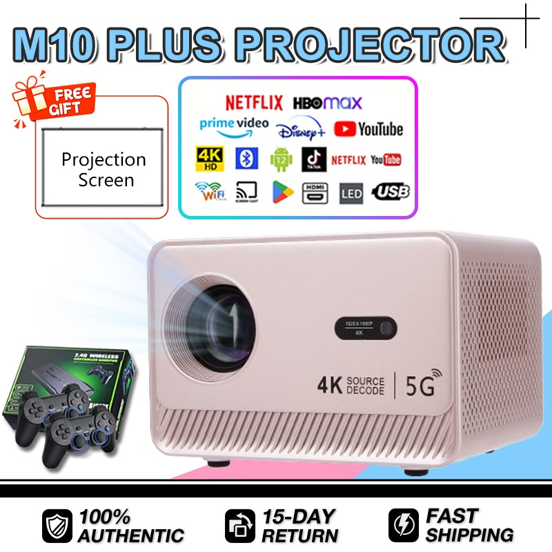 M10 Plus Projector 4K 1080P Smart projector Auto Focus & Keystone ...