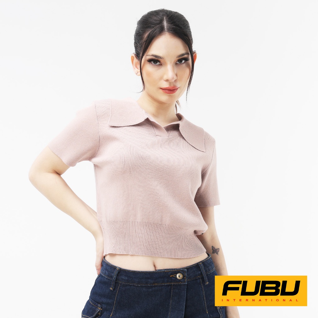 Fubu Girls Knitted Short Sleeve Collared Blouse QGT19-0215 | Shopee ...