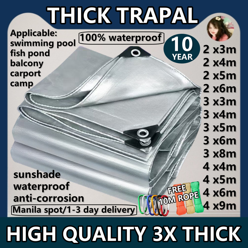 3X THICK Waterproof Tarpaulin Trapal 4x6M Outdoor Balcony Car Shed ...