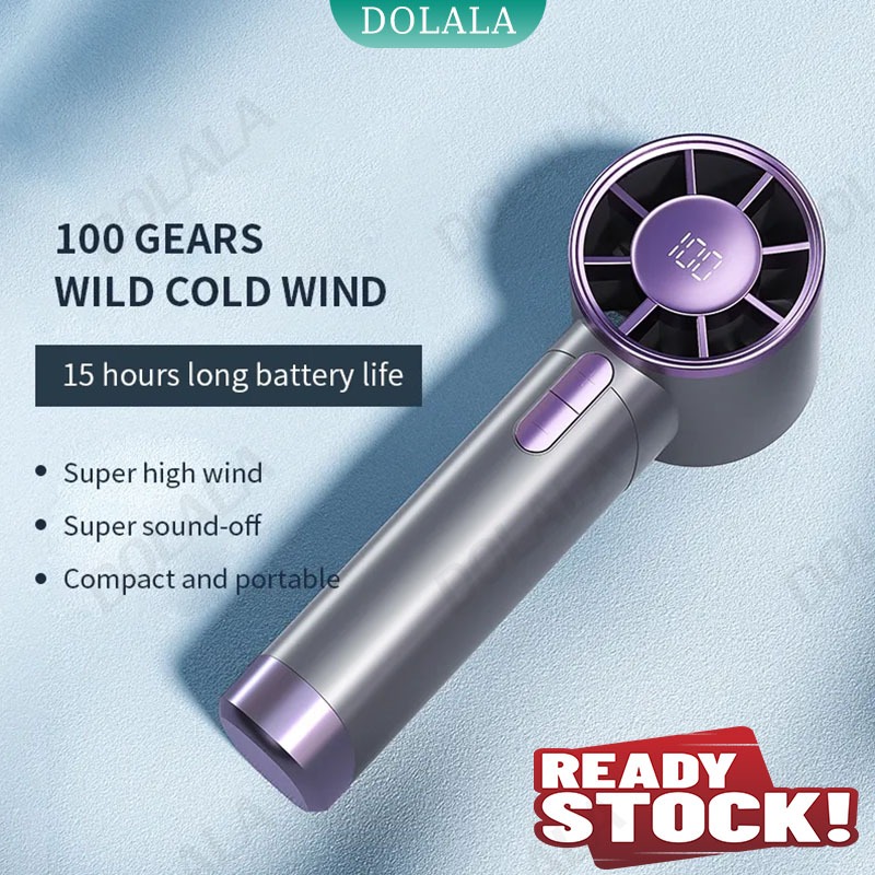 High Speed Wind Handheld Fan 100 High Gears Portable Air Conditioner ...