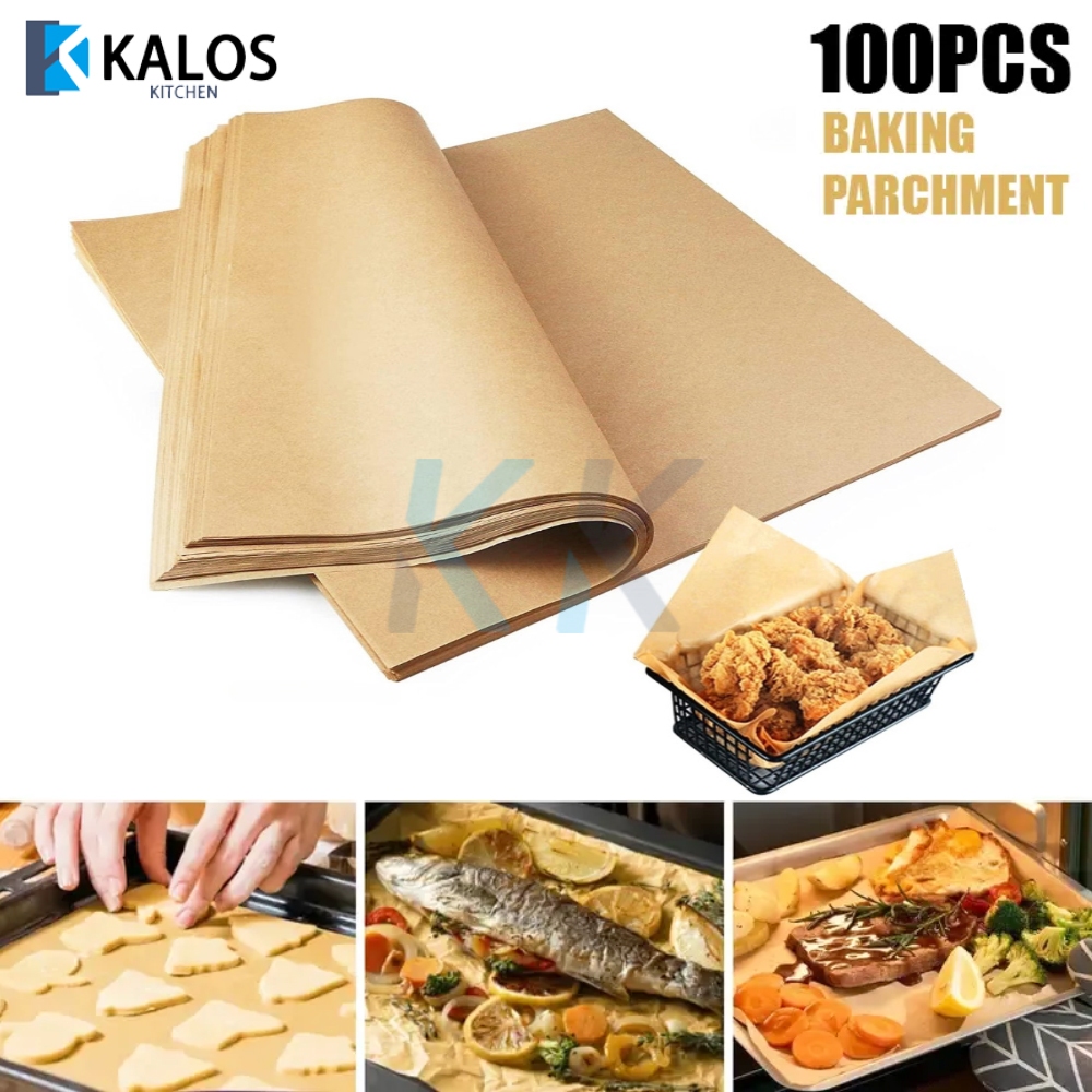 100PCS Parchment Paper for Baking Non-Stick Food Liner Unbleached ...