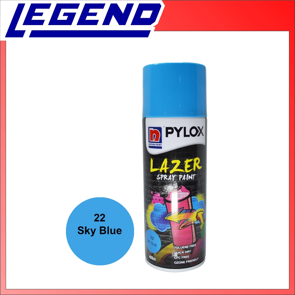 Nippon Pylox Lazer Spray Paint Sky Blue 400c.c (22) | Shopee Philippines