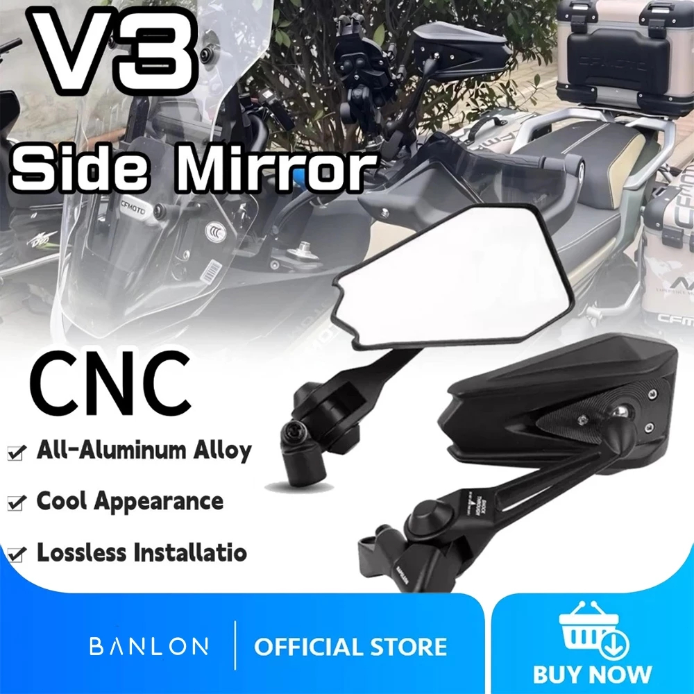 UNIVERSAL Alloy Street King Motorcycle Side Mirror V2/V3 Foldable Anti ...