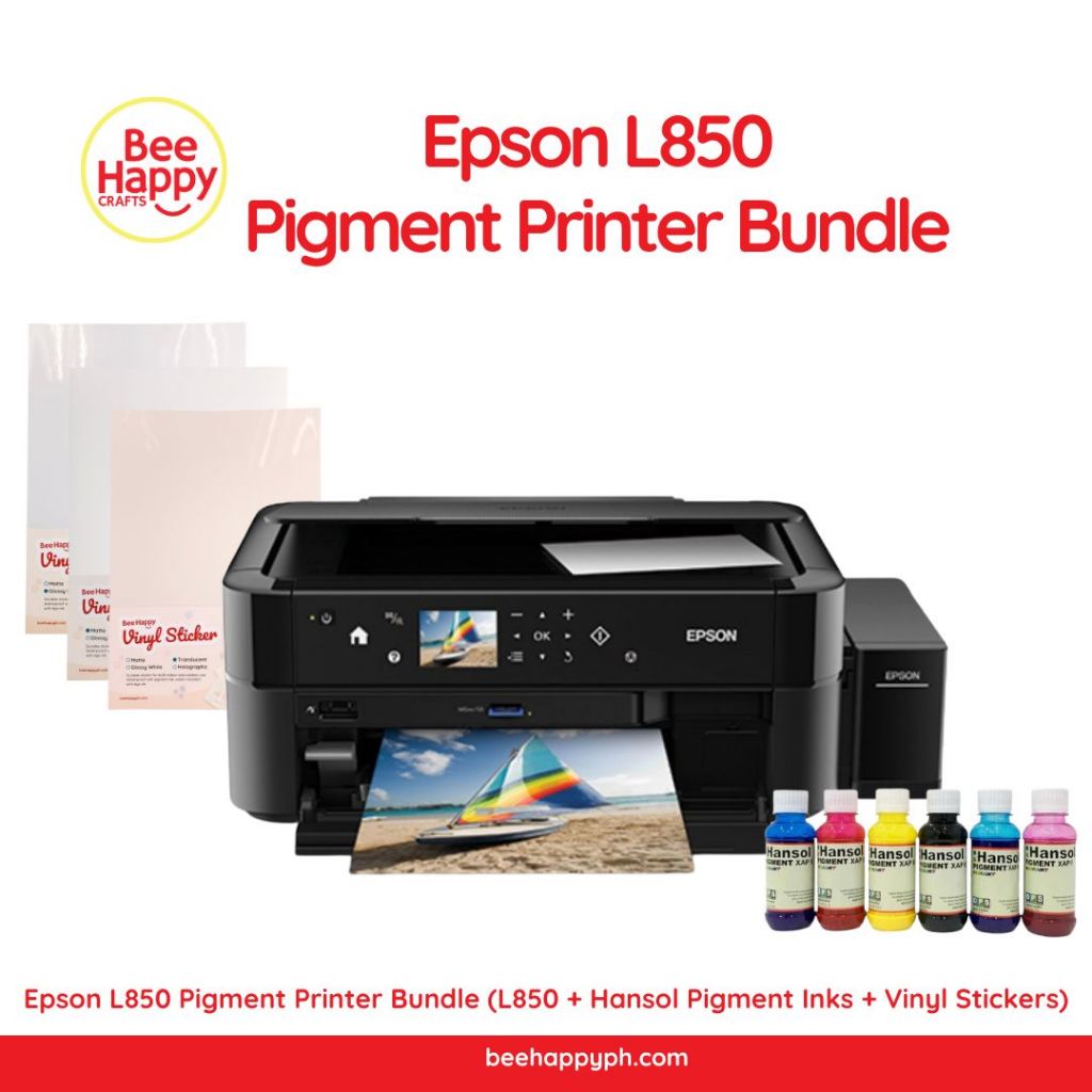 Epson L850 Pigment Printer Bundle (L850 + Hansol Pigment Inks + Vinyl ...