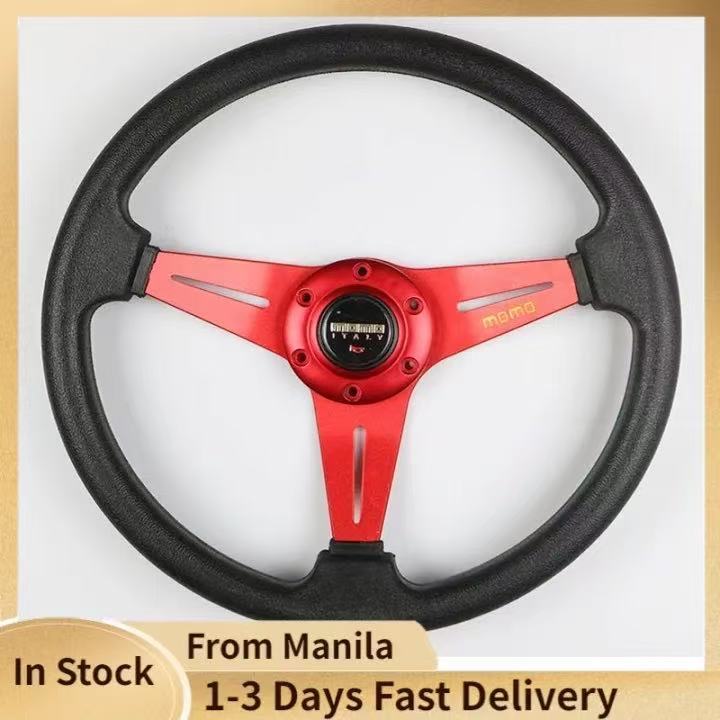 MOMO 14 Inch Sport Racing Steering Wheel Car Steering Wheel CAR ( UNIVERSAL ) | Shopee Philippines