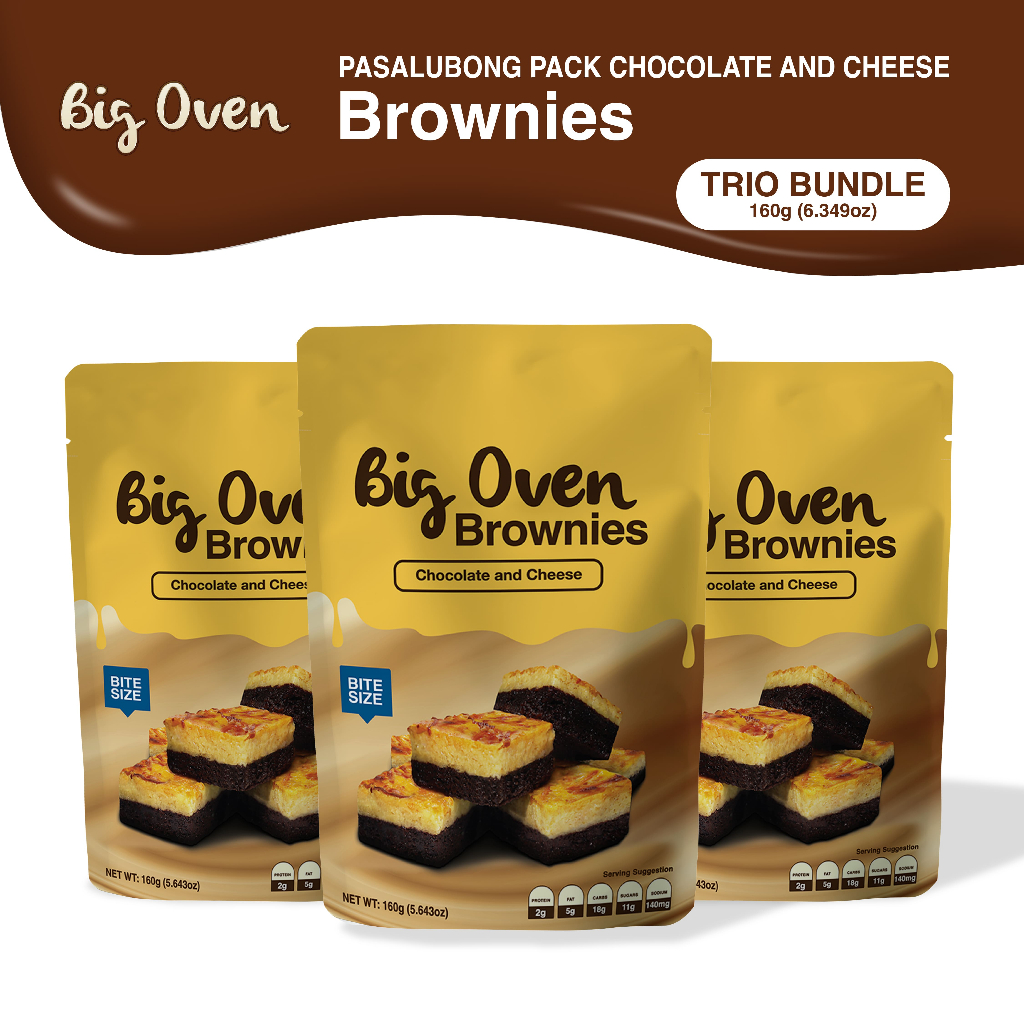 Big Oven Pasalubong Pack Chocolate and Cheese Brownies 160g Trio Bundle ...