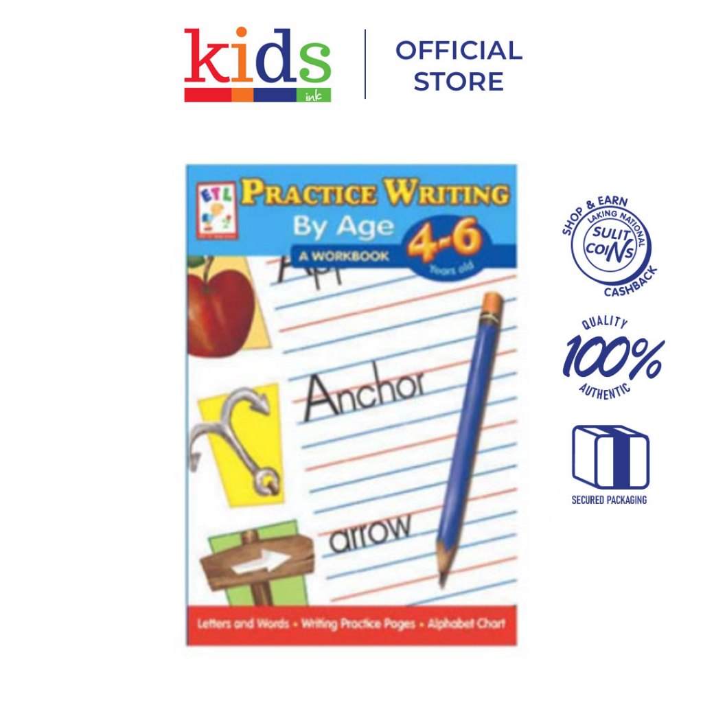 PRACTICE WRITING BY AGE 4-6 WORKBOOK - Kids Ink | Shopee Philippines