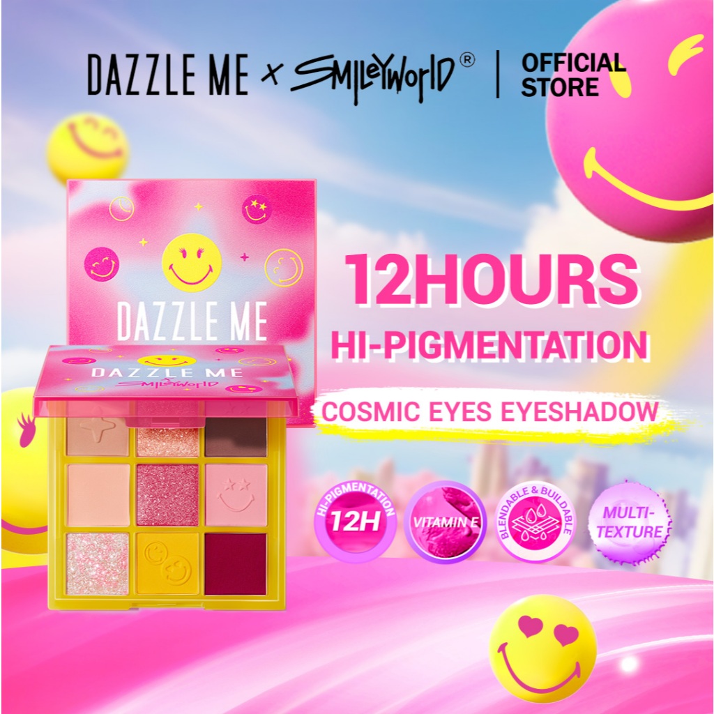 Limited Edition | DAZZLE ME X SmileyWorld Cosmic Eyes Eyeshadow Palette | Pigment Eyeshadow ...