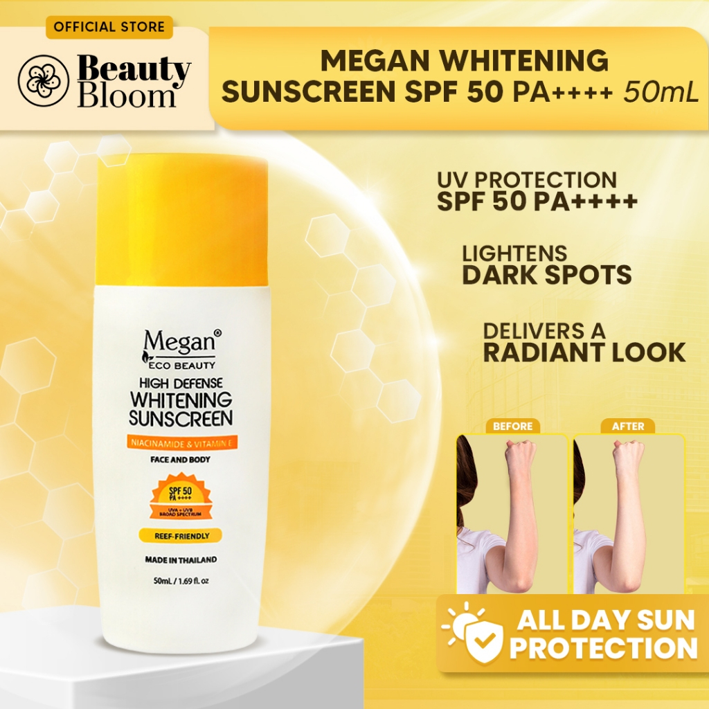Megan Whitening Sunscreen SPF 50 50ml | Shopee Philippines