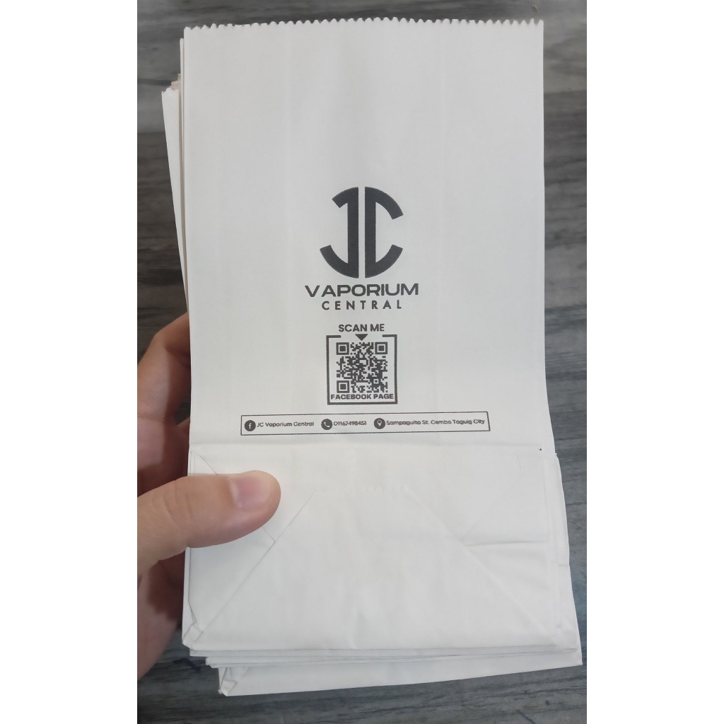 Custom Print WHITE paper bag / supot / loot bag 2pcs | Shopee Philippines
