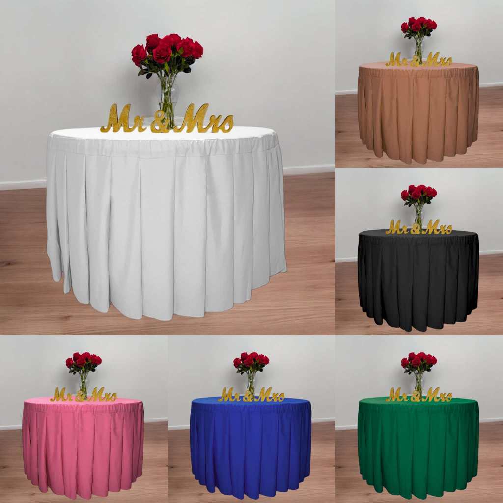 KATRINA PLEATED ROUND TABLE CLOTH Skirting Style Banquet Catering ...