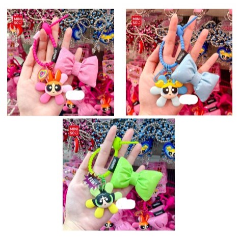 MINISO THE POWERPUFF GIRLS COLLECTION FLOWER BOW KEYCHAIN | Shopee ...