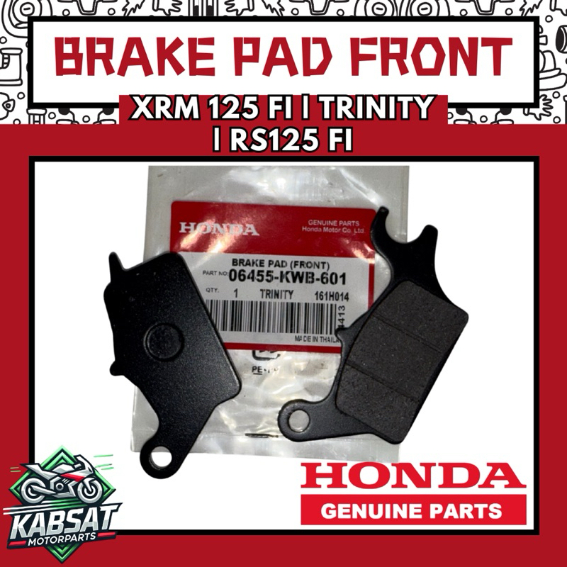 HONDA GENUINE- BRAKE PAD FRONT for XRM 125 fi/ TRINITY/ Rs125 fi (no ...
