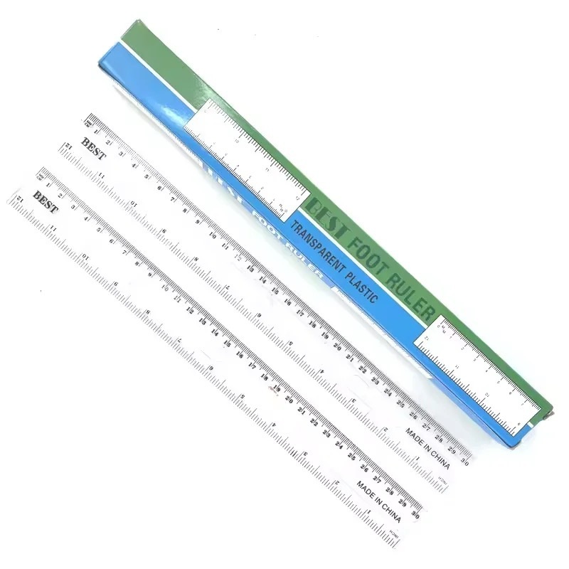 30CM Clear Plastic Ruler 12Inch Standard Rulers Straight Ruler ...