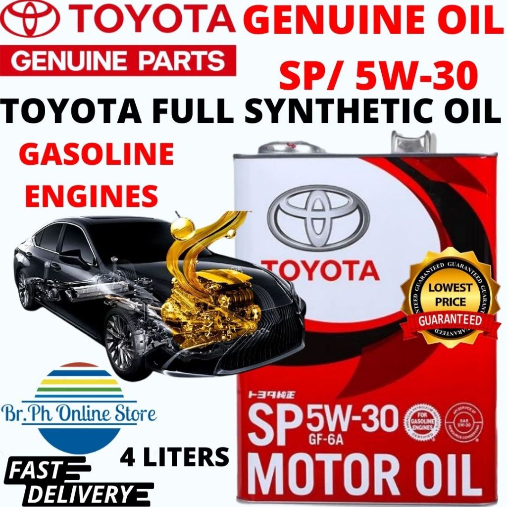 TOYOTA GENUINE FULLY SYNTHETIC ENGINE OIL SP/ 5W-30 GF-6A (4 LITERS ...