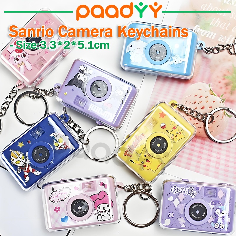 Cute Kuromi Cinnamoroll Luminous Camera Pendant Keychains Sanrio ...