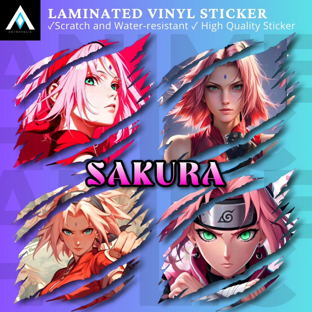 SAKURA HARUNO "NARUTO SHIPPUDEN ANIME" STICKER FOR TUMBLER AND MORE ...