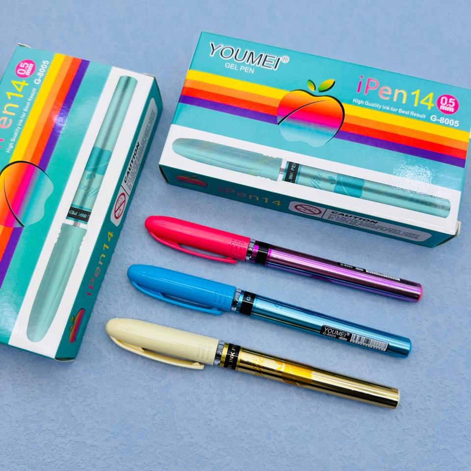 12pcs YOUMEI IPen 14 gel pen sign pen 0.5mm G-8005 Black ink | Shopee ...