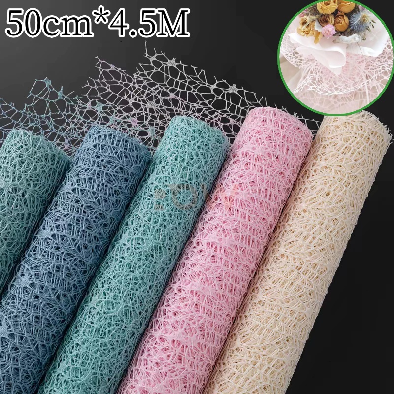 Flower Bouquet Wrapping Paper Jacquard Fabric Mesh Fabric For Valentine ...