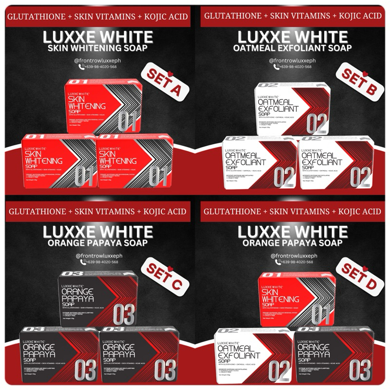 LUXXE WHITE BUDGET STARTER SET SOAP(3PCS. SET A,B,C,D) | Shopee Philippines