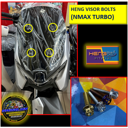 HENG Original Front Visor Bolts for YAMAHA NMAX TECH MAX TURBO and NMAX ...