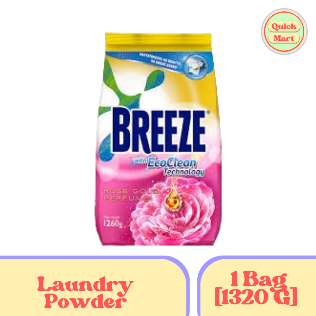 Breeze with Rose Gold Perfume Powder Detergent 1320g (1 Bag) | Shopee ...