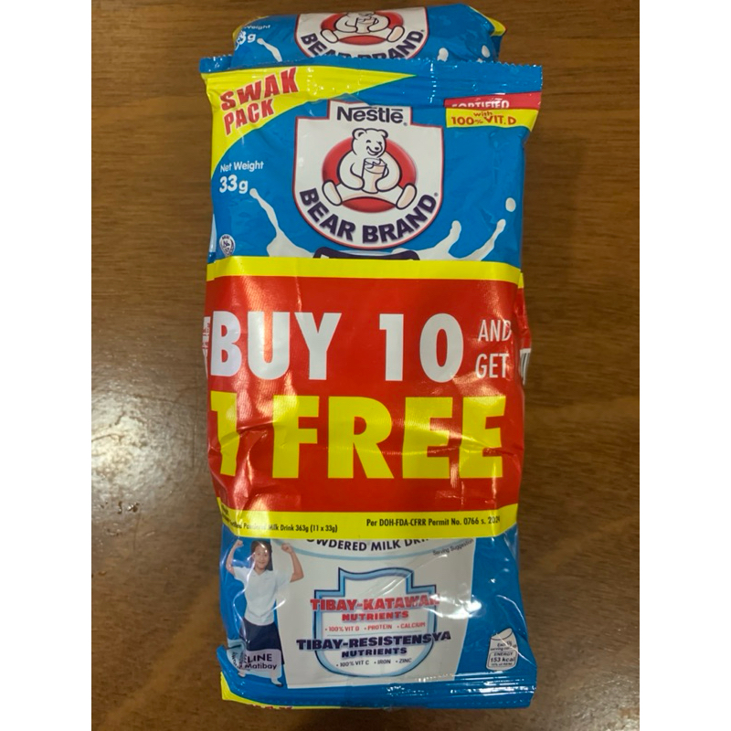 Bear Brand milk Swak 33g x (10 + Free 1 sachet) | Shopee Philippines