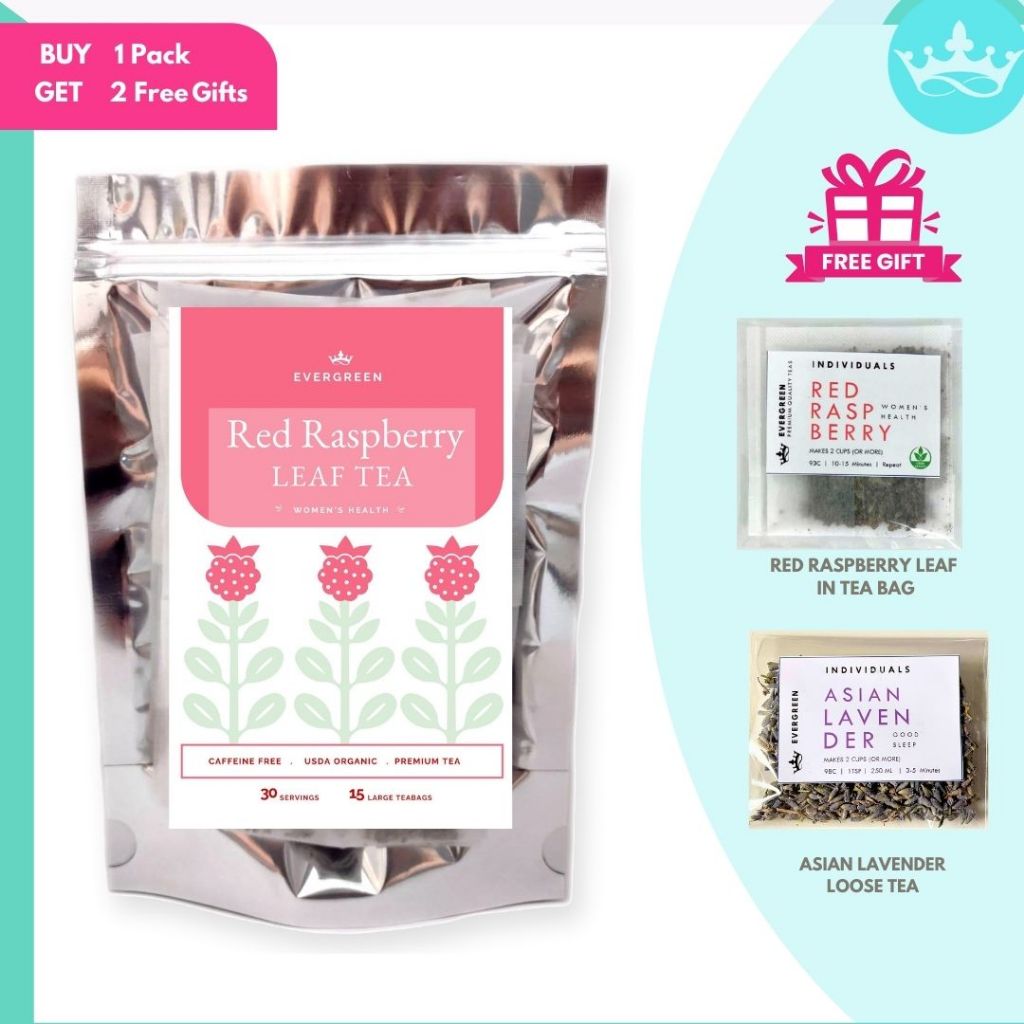 Organic USA-Sourced Red Raspberry Leaf Tea | Caffeine-Free, Big Large Teabags Premium Quality ...
