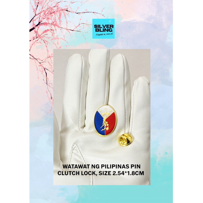 Watawat ng Pilipinas Pin Shiny Gold Plated Archipelago & Flag Colors ...