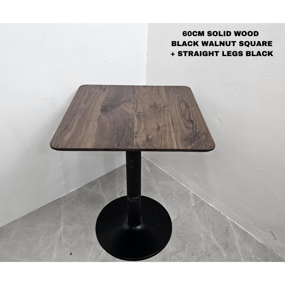 Solid wood straight legs 60cm square and round table Dining table ...