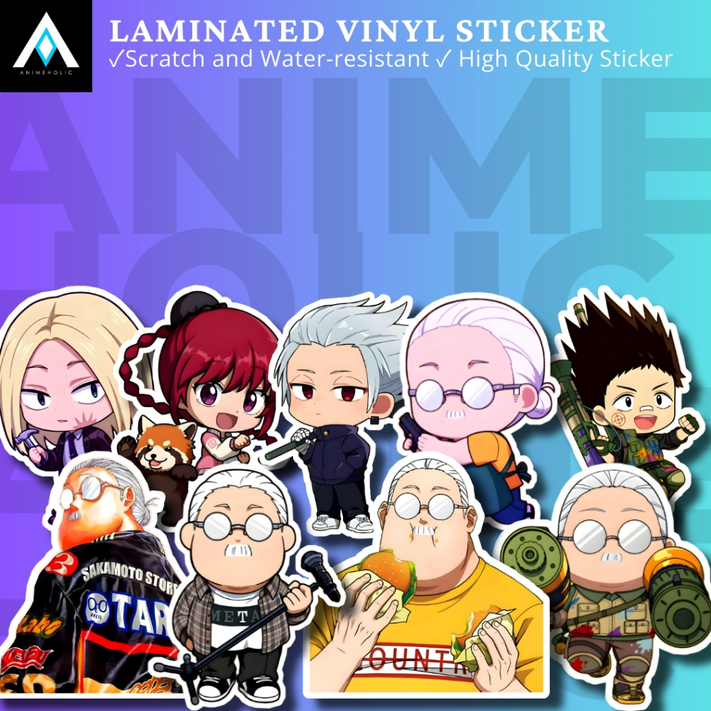 SAKAMOTO DAYS ANIME CUTE STICKERS FOR TUMBLER AND MORE. LAMINATED VINYL ...
