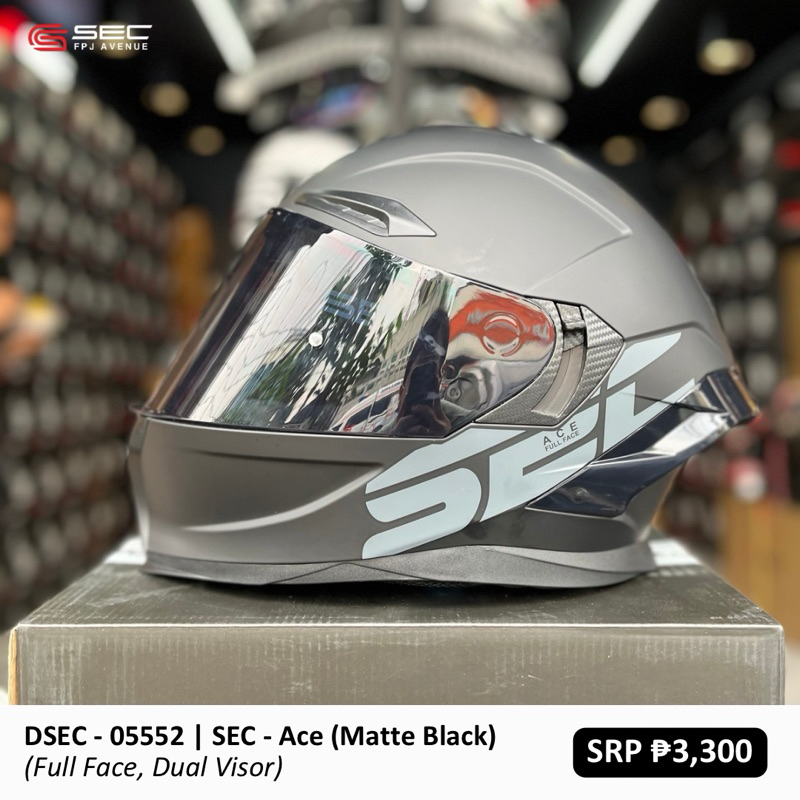 SEC Helmet - Ace (Full Face, Dual Visor) | Shopee Philippines